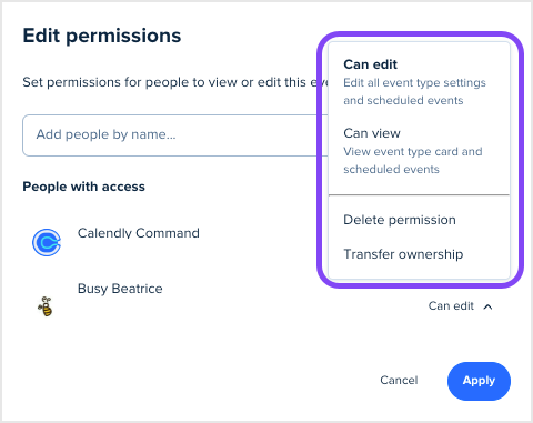 How to edit event type permissions – Help Center